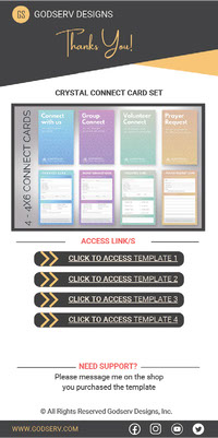 Crystal Church Connect Card Set Canva Template on Behance