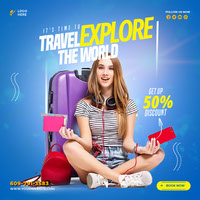 Travel Square Social Media Template design photoshop on Behance