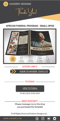 African Funeral Program Template :: Behance