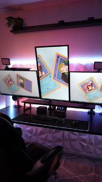 Revamped my desk setup with 21 of my projects on Behance