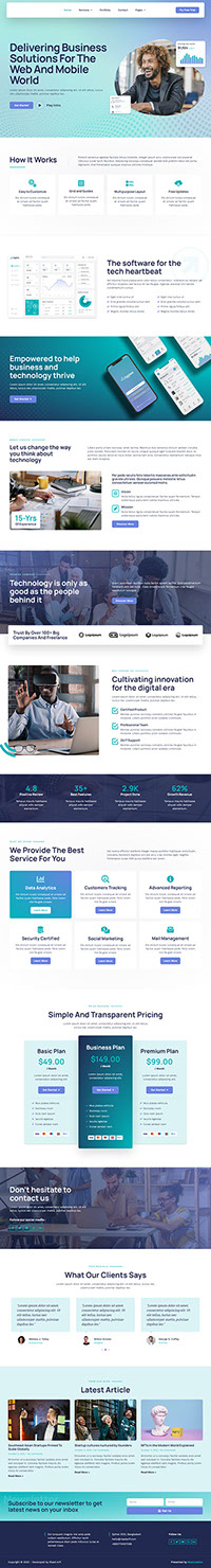 Tech Startup Business WordPress Website | Web Design on Behance