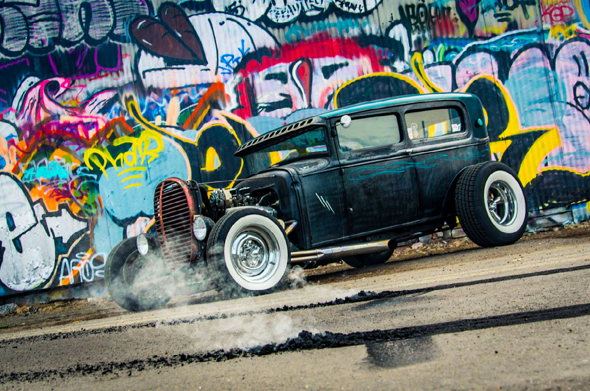 Rat rod burnout | Edit | Photoshop Lightroom
