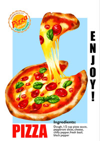 Food illustration, Pizza :: Behance