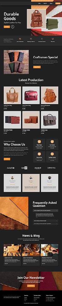 Leather Workshop WordPress Website | Website Design :: Behance